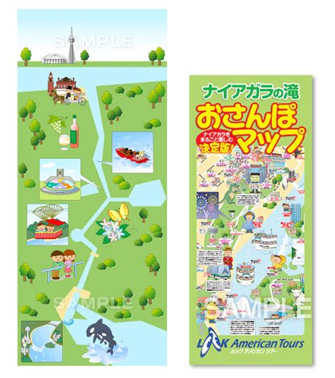 かわいい挿絵入り観光イラストマップ制作例 M06 イラスト工房
