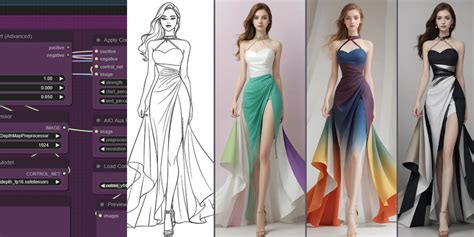 服装设计线稿上色comfyui工作流模板预设网盘下载 Ai资源网