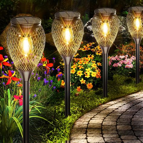 Kordain Solar Pathway Lights 4 Pack Solar Lights Outdoor Ip65