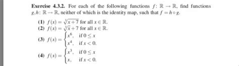 solved exercise 4 3 2 for each of the following functions f