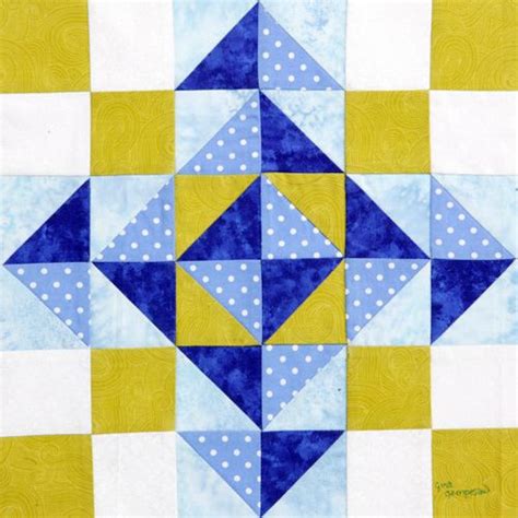 Quilt Gems Blue And Yellow Patchwork Quilt Design