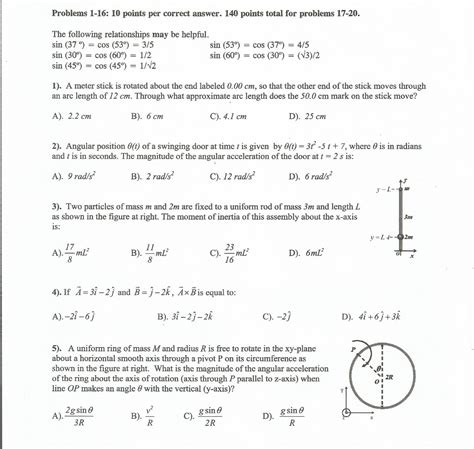 Solved Problems 1 16 10 Points Per Correct Answer 140 Chegg Com