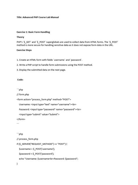 adv php lab manual pdf computing computer programming