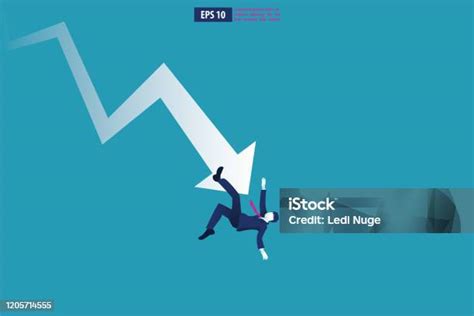 파산 벡터 일러스트 개념입니다 파산 회사와 사업가 화살표 감소 기호와 글로벌 금융 위기 경제 하락 손실 파산 감소에 대한 스톡
