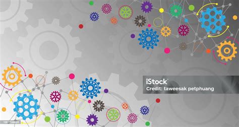 네트워크 모델 경로 배경 Ep3에 미래 기어 휠 패턴의 기술 개념에 대한 스톡 벡터 아트 및 기타 이미지 개념 귀여운