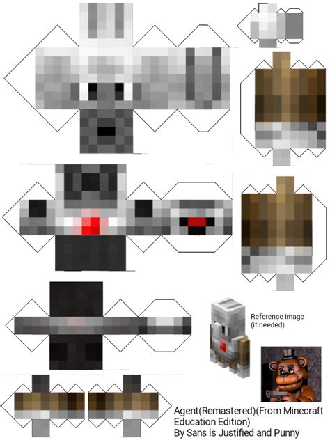 Agent Minecraft Education Edition Pixel Papercraft