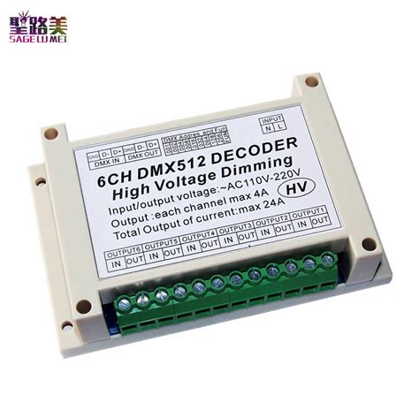 AC V V High Voltage Channels Dimmer CH DMX A CH LED Decoder Board DMX Led Dimmer
