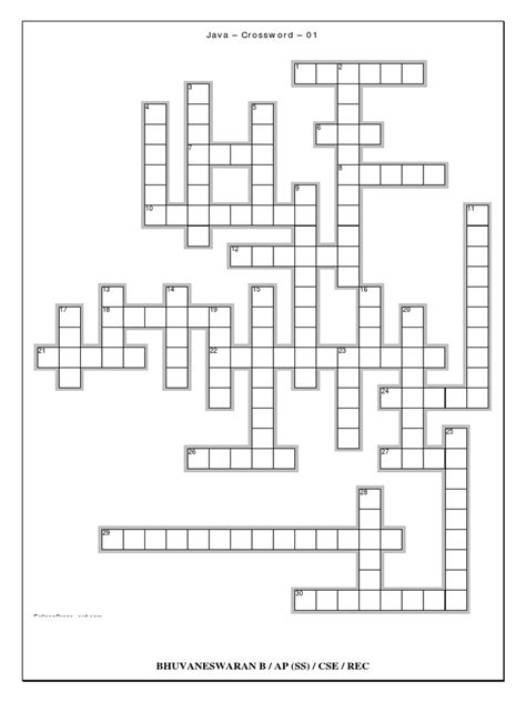 Java Crossword Puzzle 01 Java Programming Language Control Flow