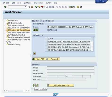 Security Of Content Collector For SAP Importing The Collector Server Certificate Into SAP