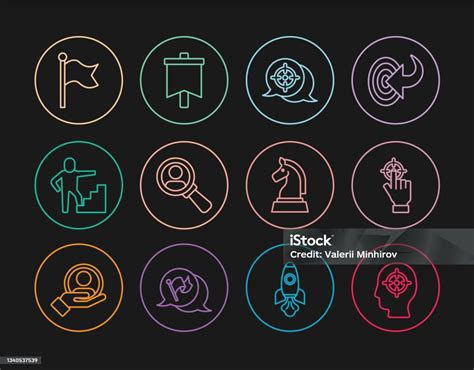 세트 라인 헤드 사냥 대상 검색을위한 돋보기 마무리 플래그 플래그 체스와 아이콘계단 벡터 0명에 대한 스톡 벡터 아트 및 기타 이미지 Istock