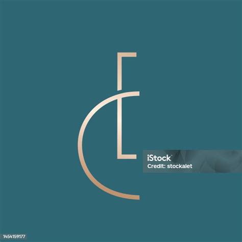 Ec 모노그램 로고 대문자 E 문자 C 서명 아이콘 럭셔리 스타일 얽힌 알파벳 이니셜 알파벳 C에 대한 스톡 벡터 아트 및 기타