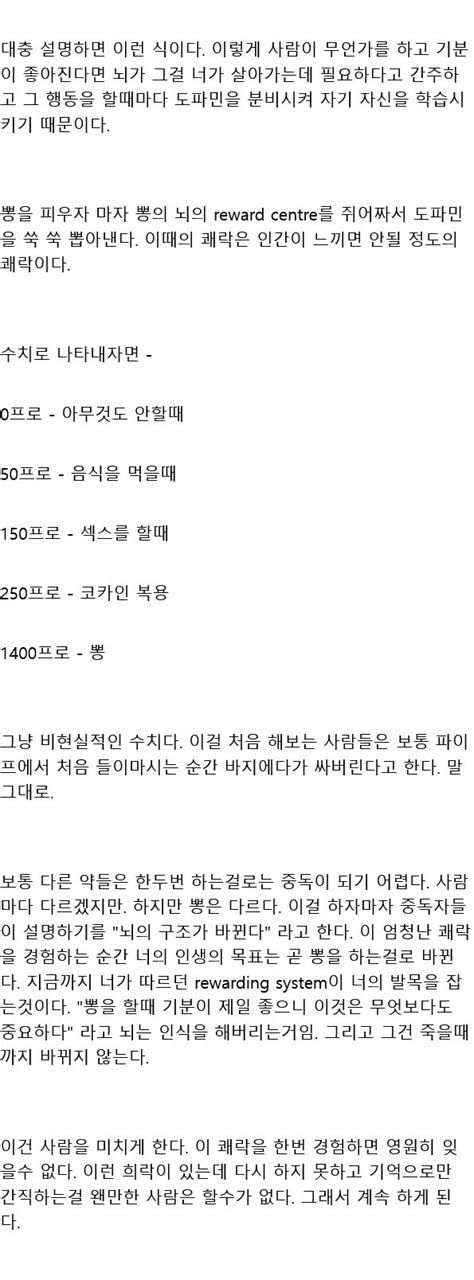 대략적인 필로폰의 쾌락 수준  [오늘의 유머] 미수다