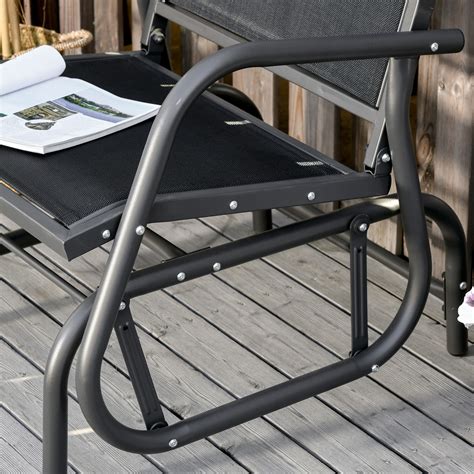 Outdoor Gliding Swing Chair With Mesh Seat