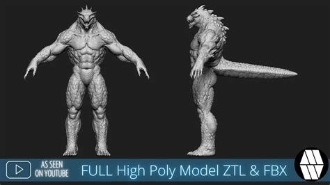 Zbrush Model Buff Zilla High Poly Flippednormals