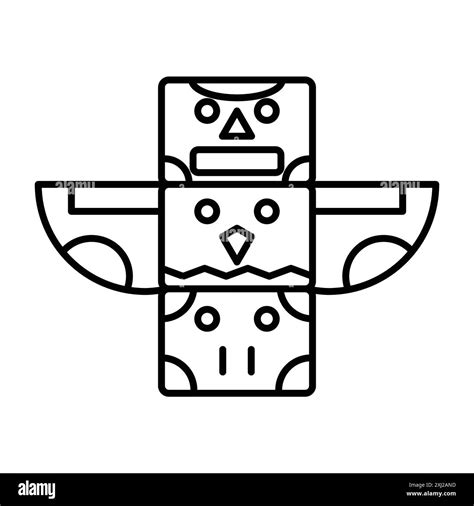 Totem Icon Linear Logo Mark Set Collection In Black And White For Web Stock Vector Image And Art