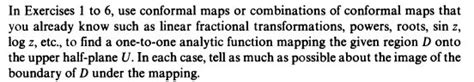 Solved In Exercises 1 To 6 Use Conformal Maps Or