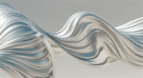 Abstract Metallic Waves In Motion Fluid Silver Textures And Movement Stock Illustration