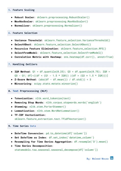 Data Preprocessing Cheatsheet For Learners Pdf Technology And Computing