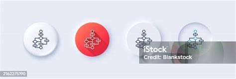 블록 다이어그램 선 아이콘입니다 경로 스키마 기호입니다 선 아이콘 벡터 0명에 대한 스톡 벡터 아트 및 기타 이미지 0명 3차원 형태 고급 Istock