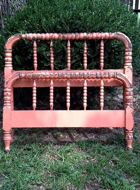 Vintage Pink Spool Twin Bed