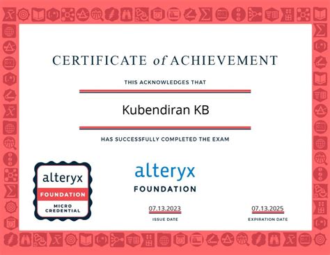 Kubendiran Kb On Linkedin Alteryx Fundamental Micro Credential Certification