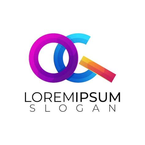 편지 O와 Q 다채로운 로고 무료 벡터