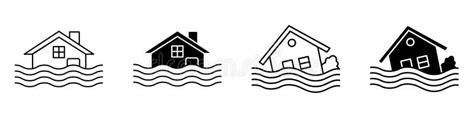 Flood Icons Versions Set In Black Flat And Line Style Stock Vector Illustration Of Tornado