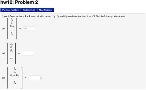 Solved Hw10 Problem 2 Previous Problem Problem List Next