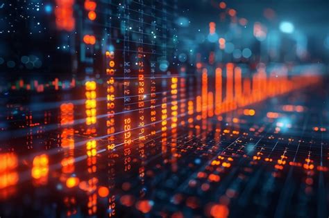 Premium Photo Vivid Orange And Blue Data Visualization And Network Concept