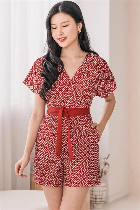 Hana Cuffed Sleeve Colourblock Romper Prosperous Charm Dear Lyla