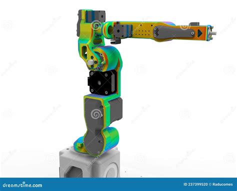 3d Rendering Fea Analysis Of A Robotic Arm Stock Illustration