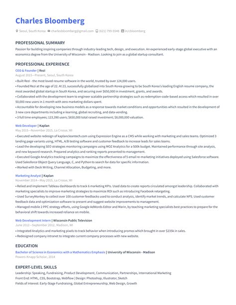 Academic CV How To Write A Curriculum Vitae With Examples