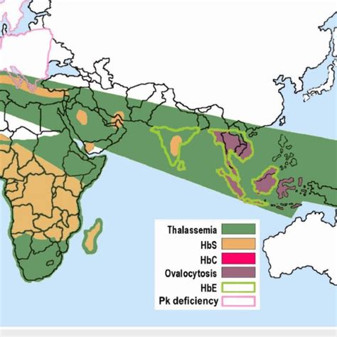 Distribution Of Hemoglobin Abnormalities Malaria Versus Sickle Cell