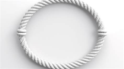 Blank Space Enclosed By White Ellipse Rope Frame On A Plain White Background 3d Illustration