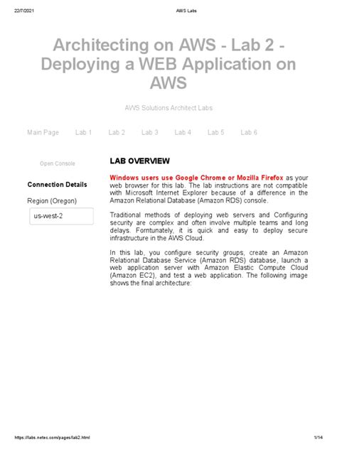 architecting on aws lab 2 deploying a web application on aws pdf
