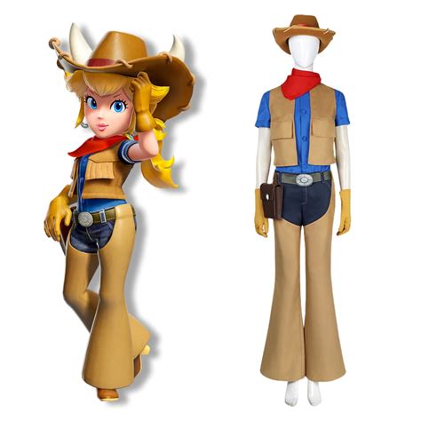 Xcoser Princess Peach Showtime Cowgirl Peach Cosplay Kostüm Hut Erw