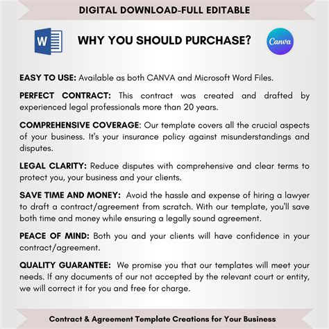 Catering Service Contract Template Pages DIY Editable Caterer Agreement Event Cuisine Terms