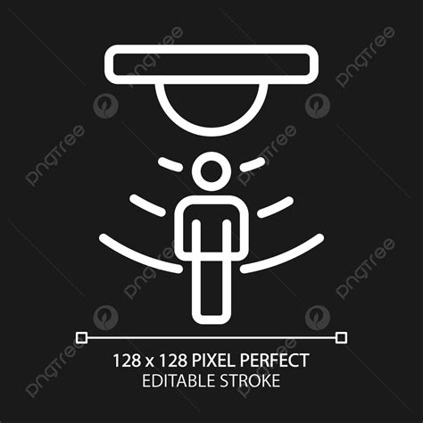 Linear White Icon With Pixelperfect Motion Sensor Design For Dark Theme Vector Detector Simple