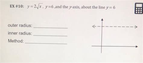 Solved Ex 10 Y 2x Y 6 And The Y Axis About The Line Y 6