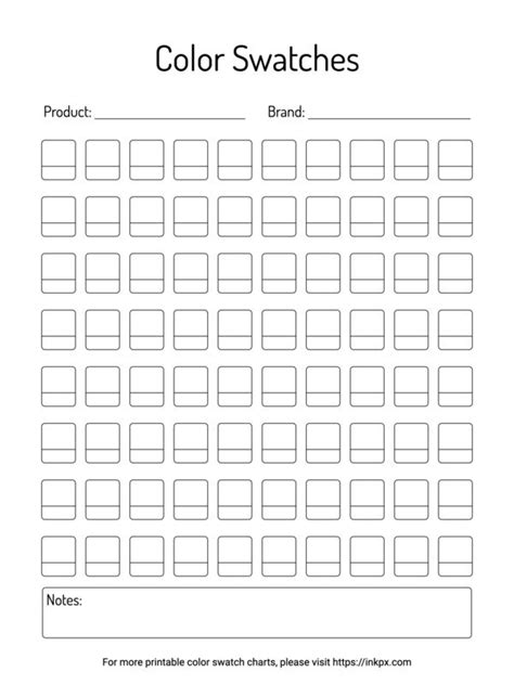 Printable Marker Color Chart