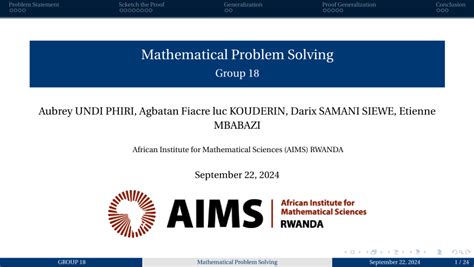 Pdf Problem Statement Scketch The Proof Generalization Proof Generalization Conclusion