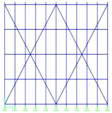 Finite Element Model Of Fastener Steel Tube Formwork Bracket Xz Plane