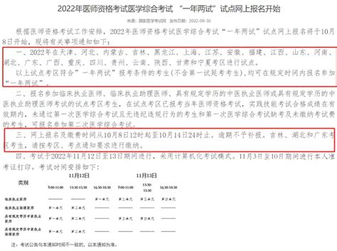 官方最新发布医考一年二试报名通知 医路通网校