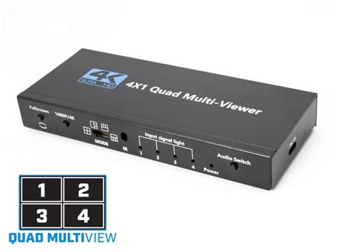 Port HDMI Quad Multi Viewer With Seamless Switching X HDMI Switch P In K Hz Out