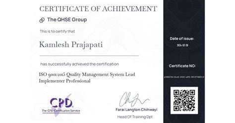 Kamlesh Prajapati On Linkedin Check Out Kamlesh Prajapatis Iso 90012015 Quality Management