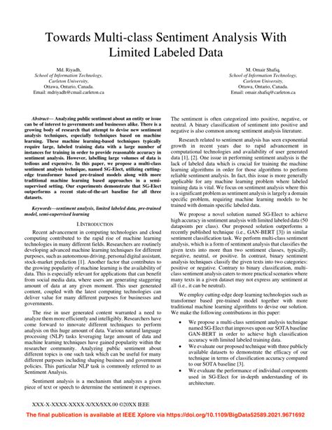 Pdf Towards Multi Class Sentiment Analysis With Limited Labeled Data