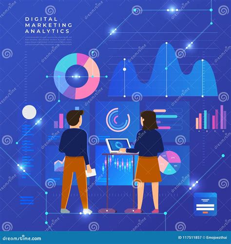 Flat Design Concept Data Analysis Visualize With Graph And Char Stock Vector Illustration Of