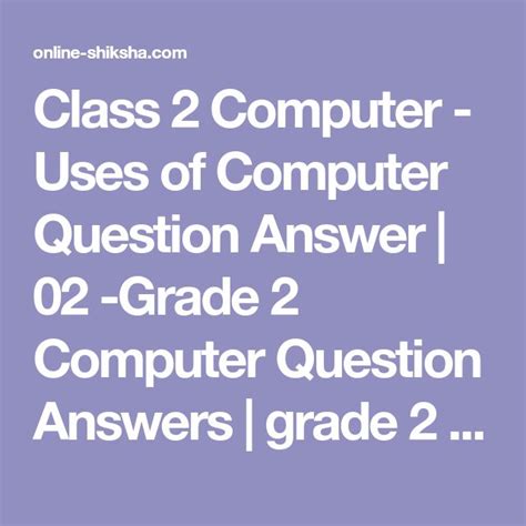 Pin On Class 2 Computer Worksheet