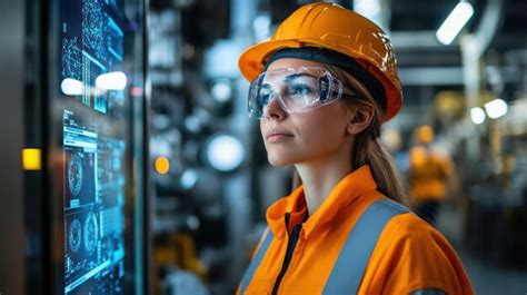 A Workers Using Digital Tools To Monitor Production Efficiency In A Smart Manufacturing Facility