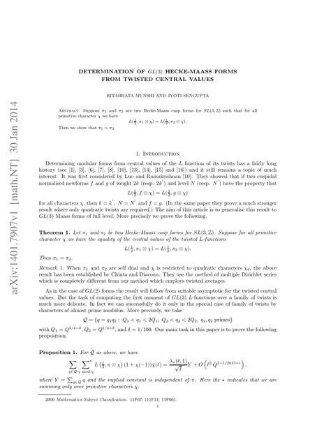 Pdf Determination Of Gl 3 Gl 3 Hecke Maass Forms From Twisted